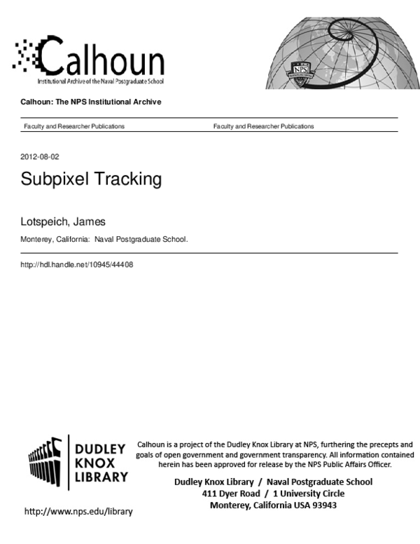 (PDF) Subpixel Tracking