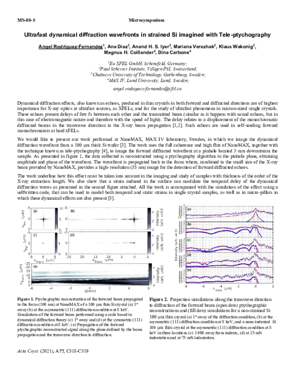 (PDF) Imaging Ultrafast Diffraction in Strained Silicon
