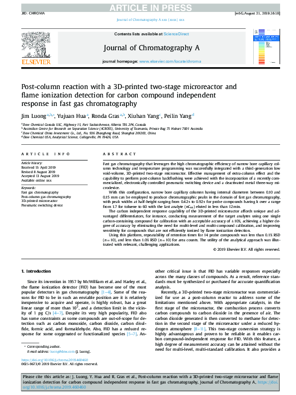 (PDF) Post-column reaction with a 3D-printed two-stage microreactor and ...