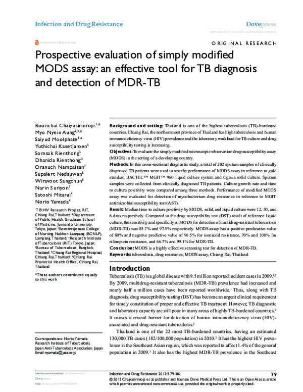 (PDF) Prospective evaluation of simply modified MODS assay: an effective tool for TB diagnosis ...