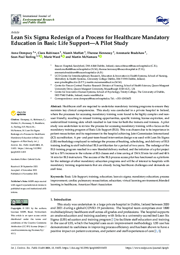 (PDF) Lean Six Sigma Redesign of a Process for Healthcare Mandatory ...