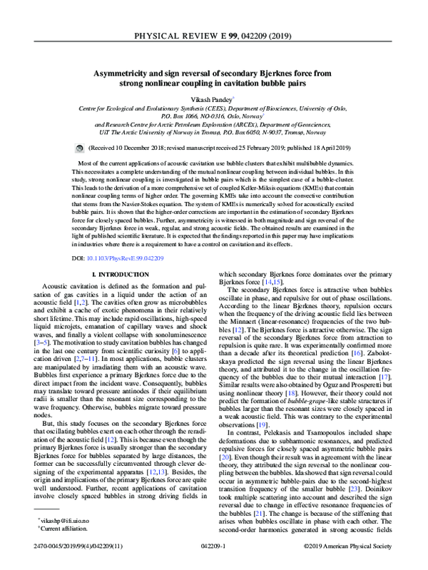 (PDF) Asymmetricity and sign reversal of secondary Bjerknes force from ...