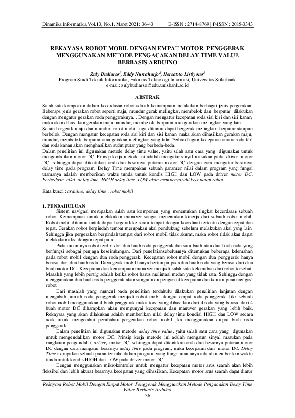 (PDF) Rekayasa Robot Mobil Dengan Empat Motor Penggerak Menggunakan ...