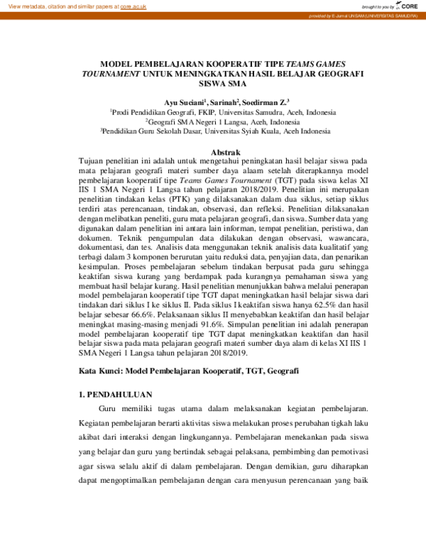 (PDF) Model Pembelajaran Kooperatif Tipe Teams Games Tournament Untuk Meningkatkan Hasil Belajar ...