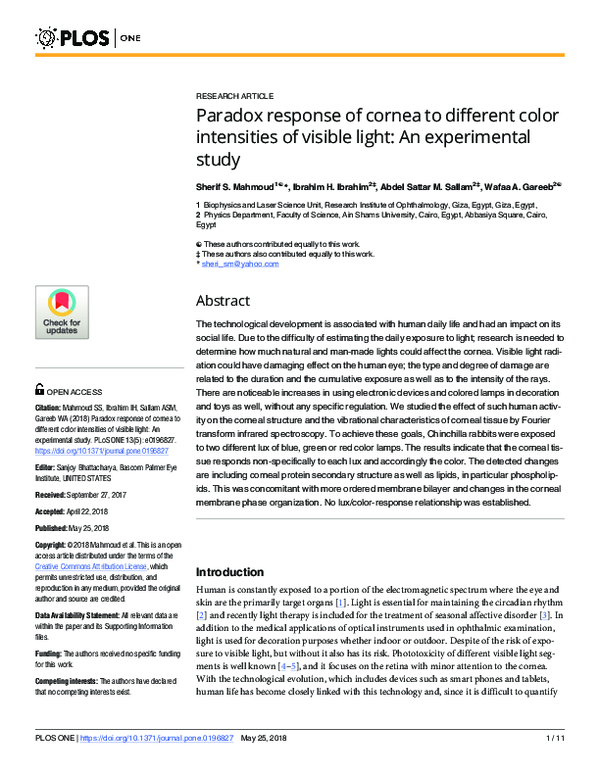 (PDF) Paradox response of cornea to different color intensities of ...