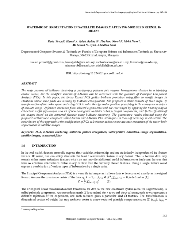 (PDF) Water-Body Segmentation in Satellite Imagery Applying Modified ...