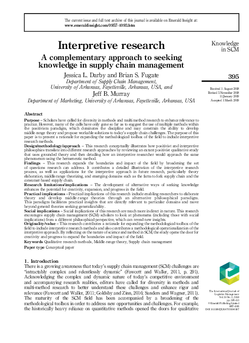 (PDF) Interpretive research | Jeff B Murray - Academia.edu