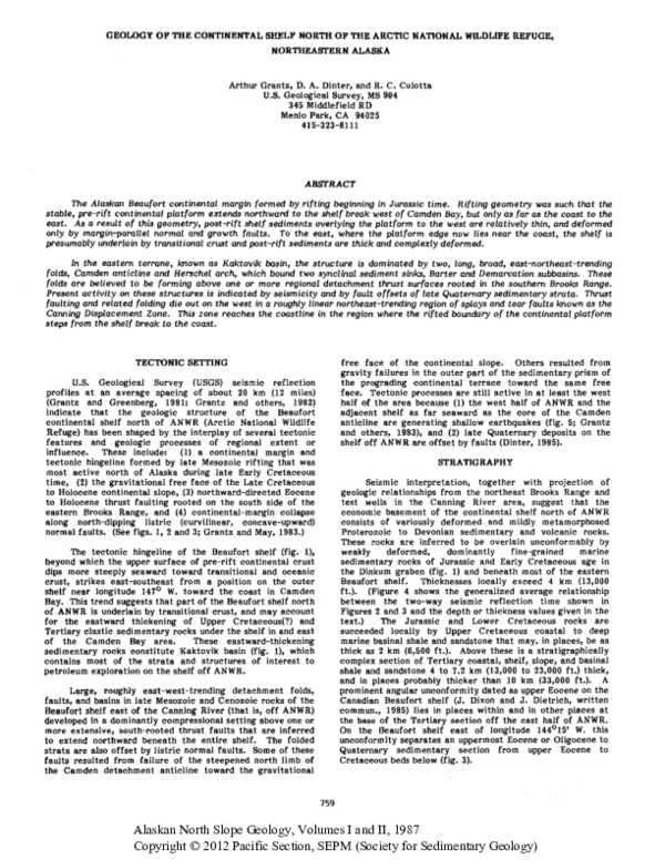 (PDF) Geology of the Continental Shelf North of the Arctic National ...