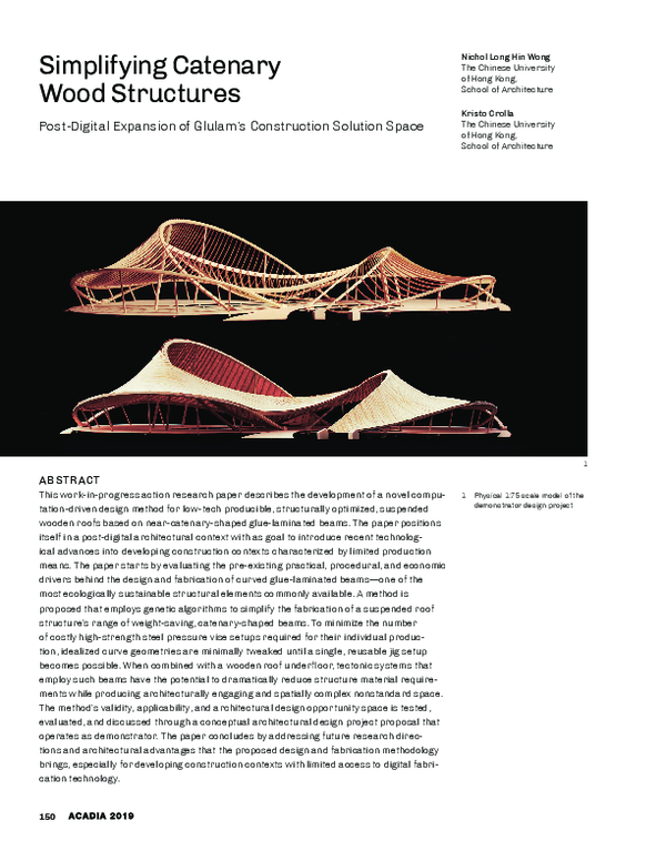 (PDF) Simplifying Catenary Wood Structures | Kristof Crolla - Academia.edu