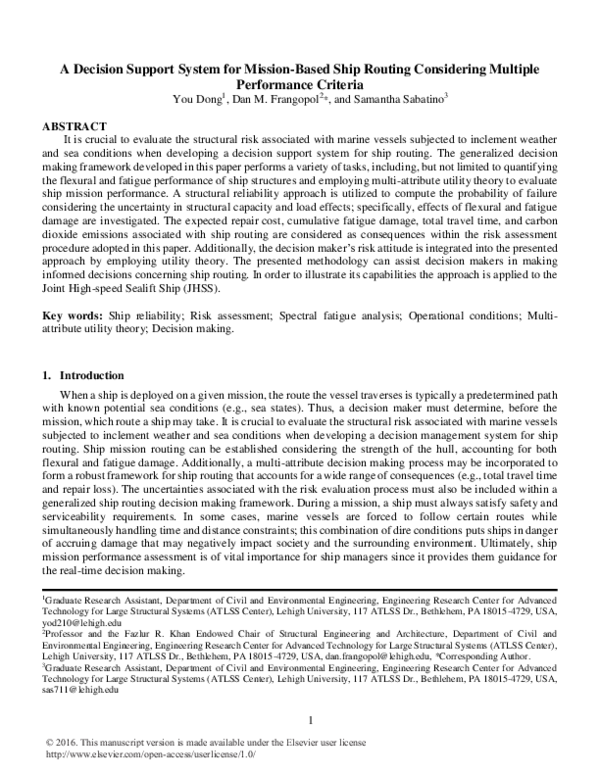(PDF) A decision support system for mission-based ship routing considering multiple performance ...