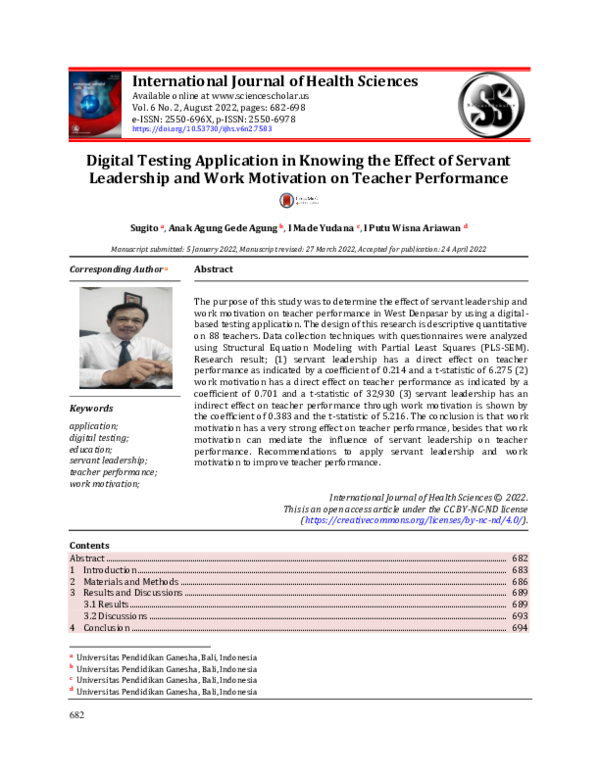 (PDF) Digital testing application in knowing the effect of servant ...