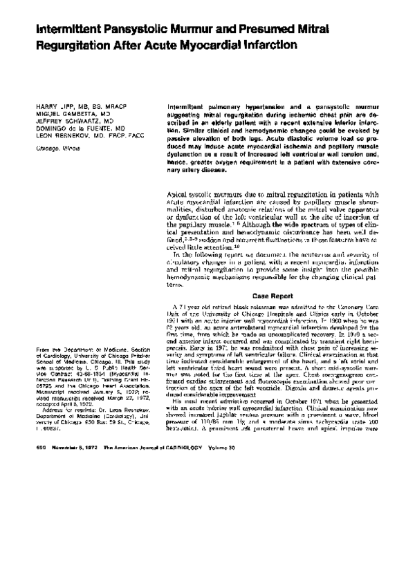 (PDF) Intermittent pansystolic murmur and presumed mitral regurgitation ...