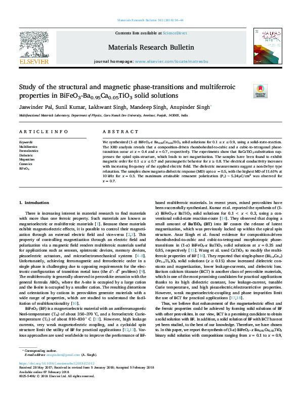(PDF) Study of the structural and magnetic phase-transitions and multiferroic properties in ...
