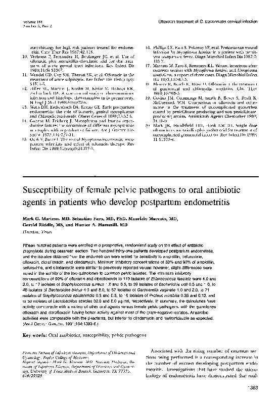 (PDF) Susceptibility of female pelvic pathogens to oral antibiotic ...