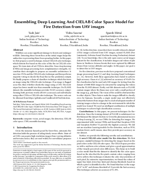 (PDF) Ensembling Deep Learning And CIELAB Color Space Model for Fire ...