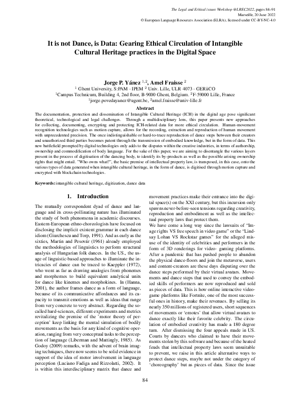 (PDF) It is not Dance, is Data: Gearing Ethical Circulation of ...