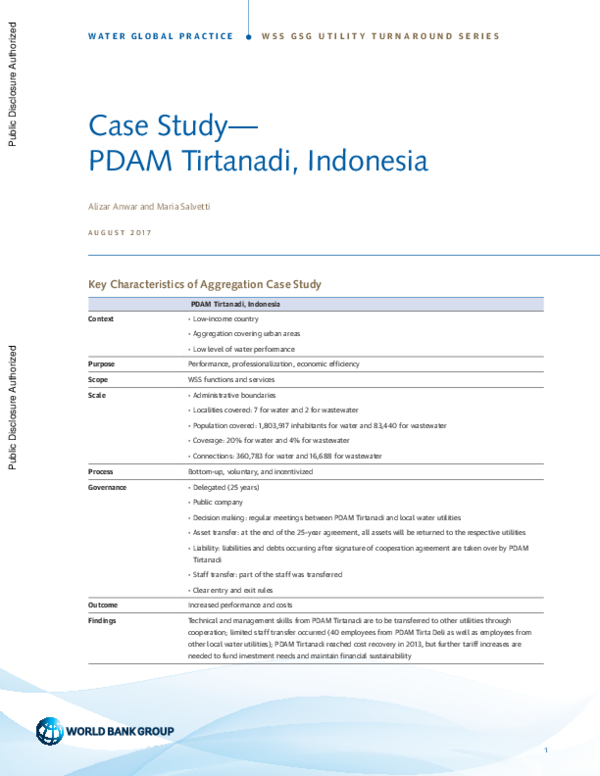 (PDF) Case Study—PDAM Tirtanadi, Indonesia