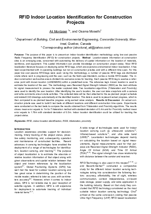 (PDF) RFID indoor location identification for construction projects ...