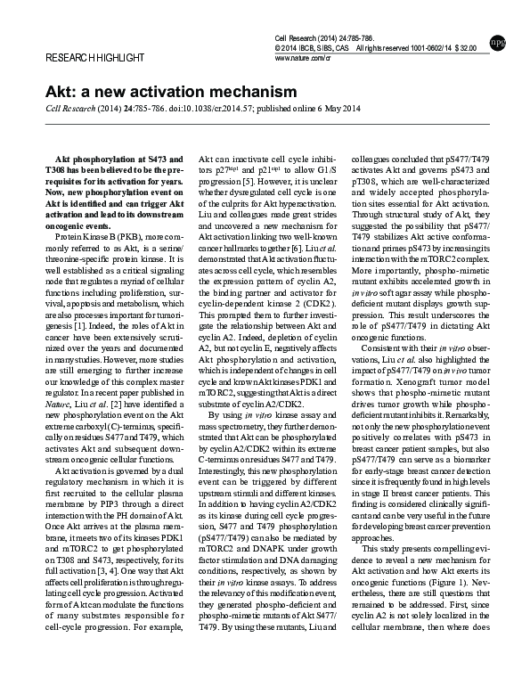 (PDF) Akt: a new activation mechanism | Asad Moten - Academia.edu