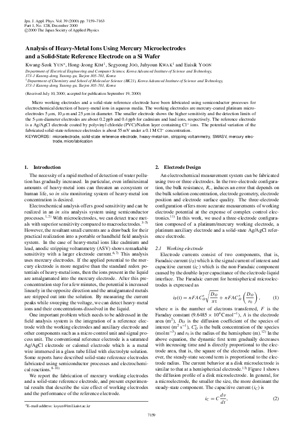 (PDF) Analysis of Heavy-Metal Ions Using Mercury Microelectrodes and a ...