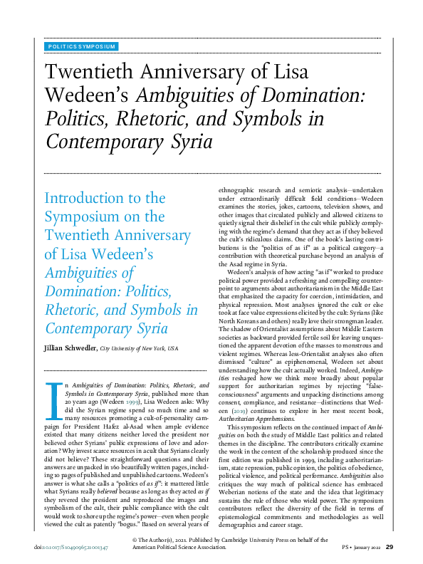 (PDF) Introduction to the Symposium on the Twentieth Anniversary of ...