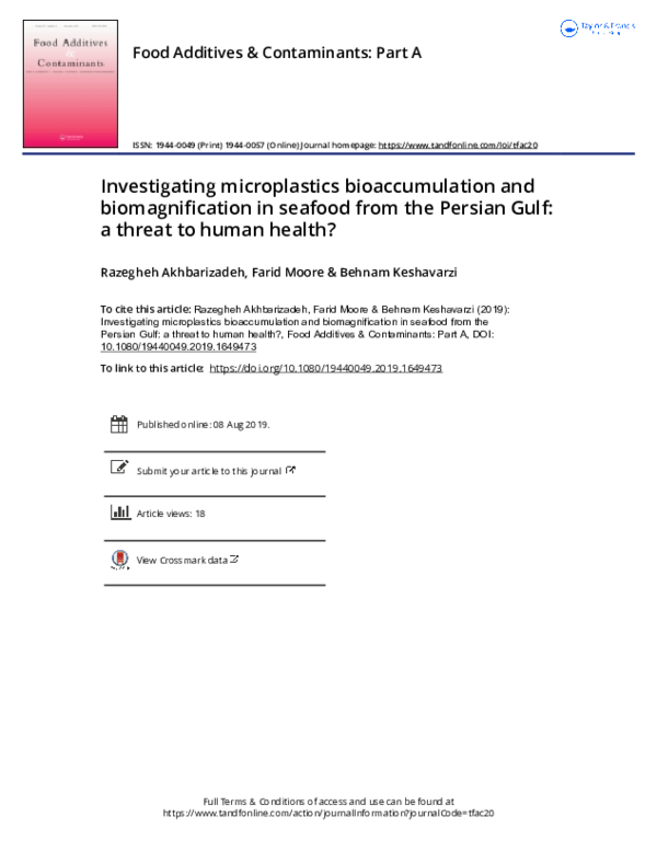 Pdf Investigating Microplastics Bioaccumulation And Biomagnification