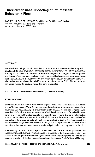 (PDF) Three-dimensional Modeling Of Intumescent Behavior In Fires