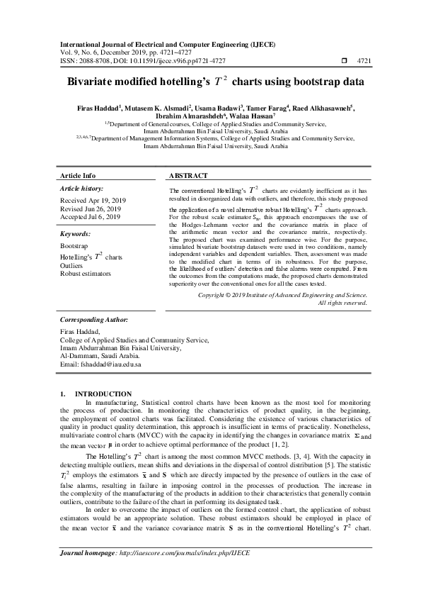 (PDF) Bivariate modified hotelling’s T2 charts using bootstrap data | Tamer Farag - Academia.edu