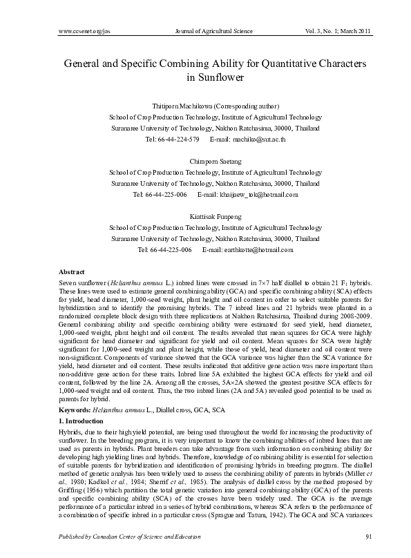 (PDF) General and Specific Combining Ability for Quantitative ...