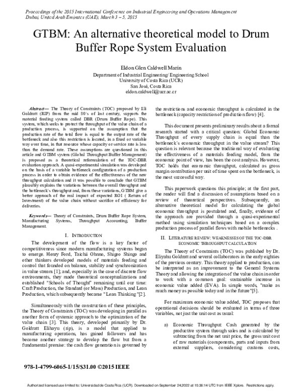(PDF) GTBM: An alternative theoretical model to Drum Buffer Rope System ...