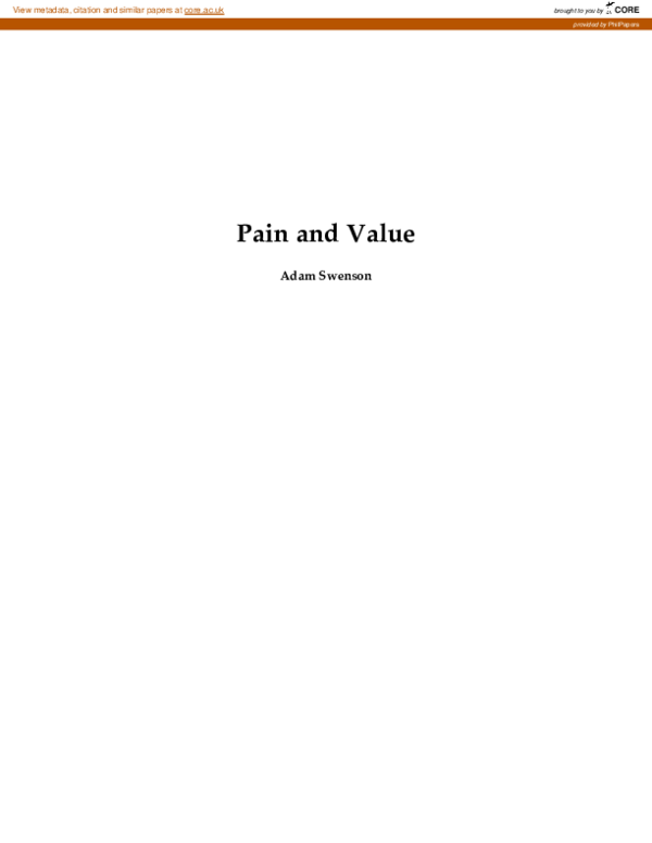 (PDF) Pain and Value | Adam Swenson - Academia.edu