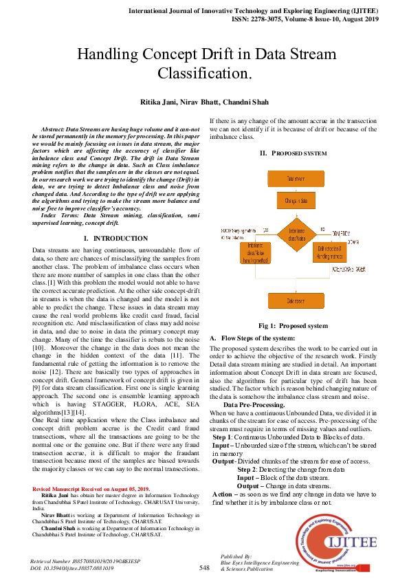 (PDF) Handling Concept Drift in Data Stream Classification | Nirav ...