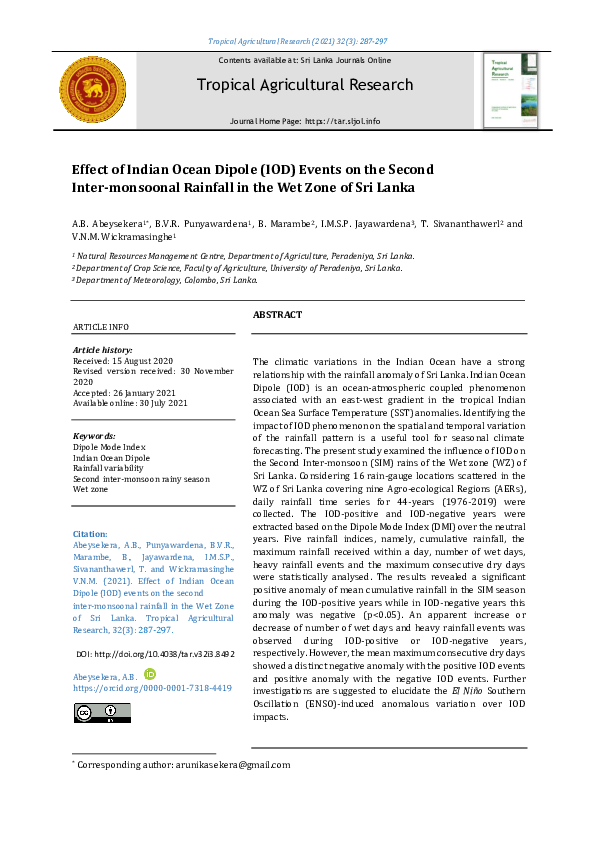 (PDF) Effect of Indian Ocean Dipole (IOD) Events on the Second Inter ...
