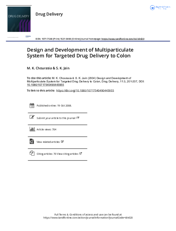 (PDF) Design and Development of Multiparticulate System for Targeted ...