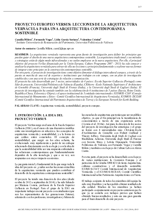 (PDF) Proyecto europeo versus: lecciones de la arquitectura vernácula ...