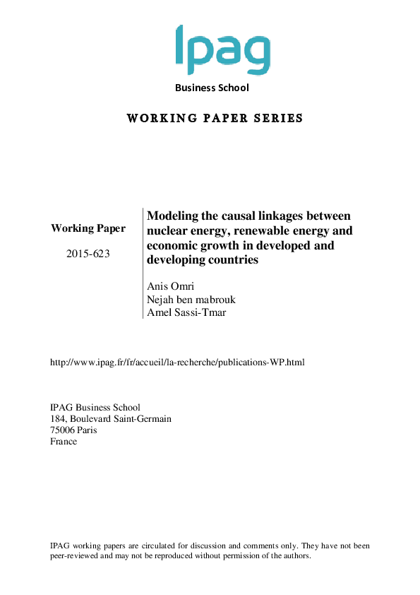 (PDF) Modeling the causal linkages between nuclear energy, renewable ...
