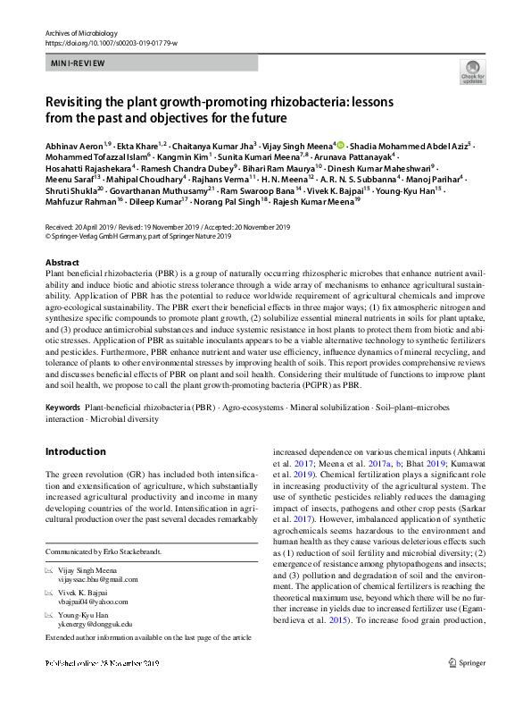 (PDF) Revisiting the plant growth-promoting rhizobacteria: lessons from the past and objectives ...