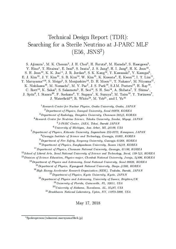 (PDF) Technical Design Report (TDR): Searching for a Sterile Neutrino ...