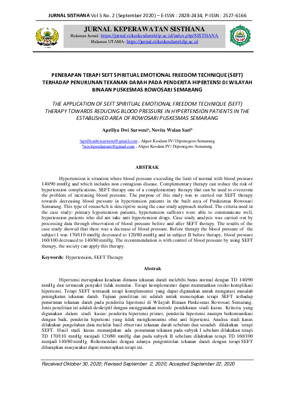 (PDF) Penerapan Terapi Seft Spiritual Emotional Freedom Technique (Seft ...