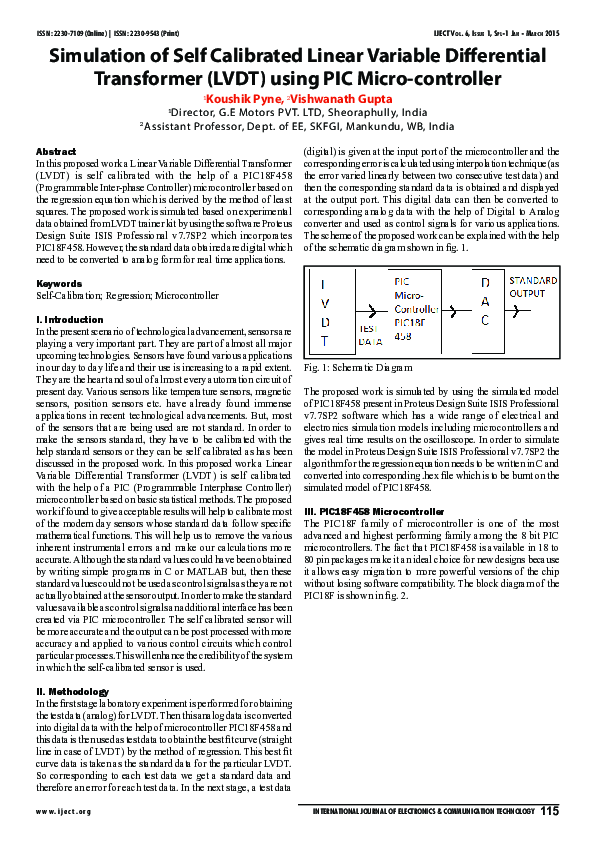(PDF) Simulation of Self Calibrated Linear Variable Differential Transformer ( LVDT ) using PIC ...