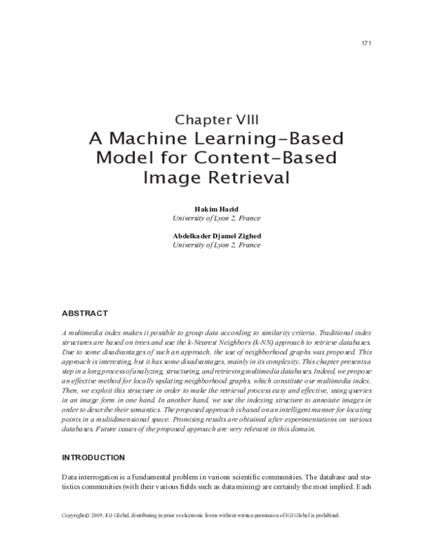 (PDF) A Machine Learning-Based Model for Content-Based Image Retrieval