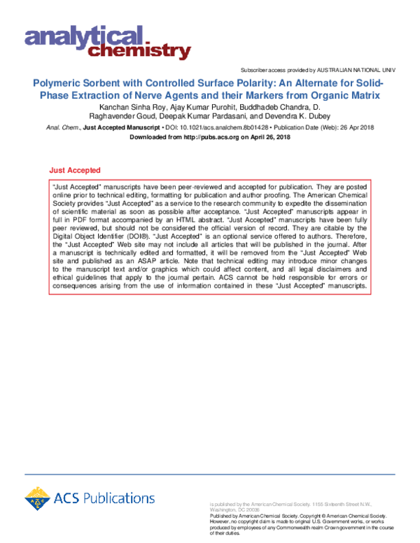 (PDF) Polymeric Sorbent with Controlled Surface Polarity: An Alternate for Solid-Phase ...