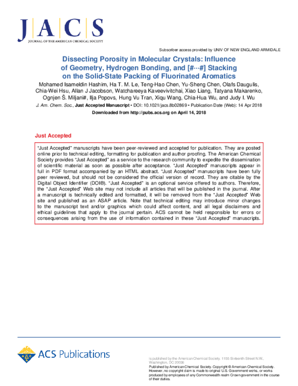 (PDF) Dissecting Porosity in Molecular Crystals: Influence of Geometry ...