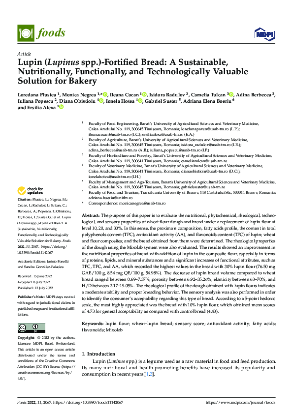 (PDF) Lupin (Lupinus spp.)-Fortified Bread: A Sustainable ...
