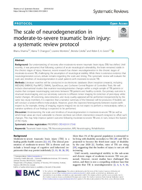 (PDF) The scale of neurodegeneration in moderate-to-severe traumatic ...