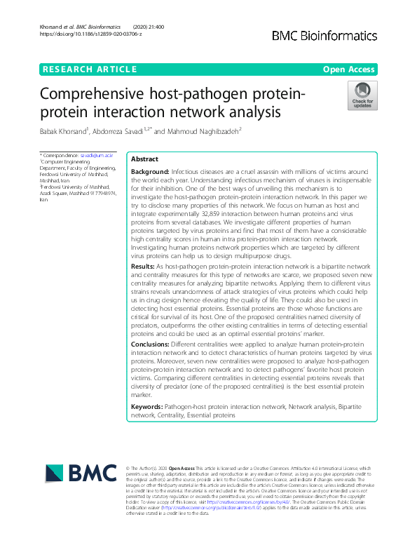 (PDF) Comprehensive host-pathogen protein-protein interaction network ...