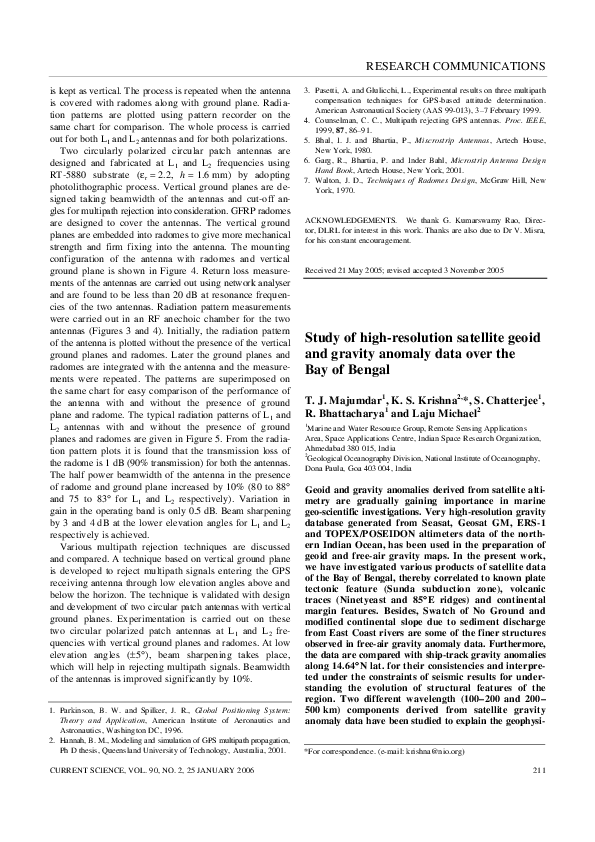 Pdf High Resolution Gravity Data In Bay Of Bengal