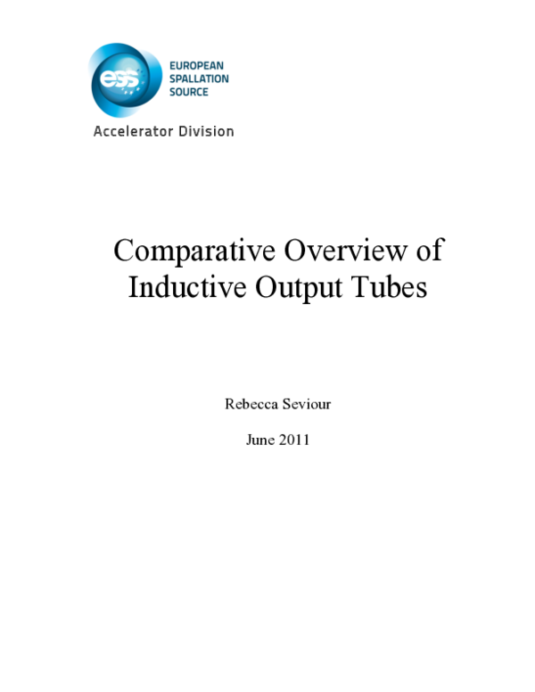 (PDF) Comparative Overview of Inductive Output Tubes