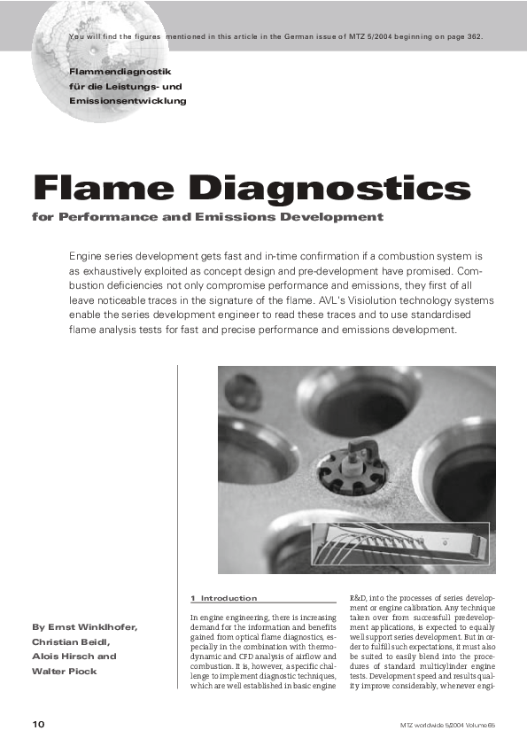 (PDF) Flame diagnostics for performance and emissions development