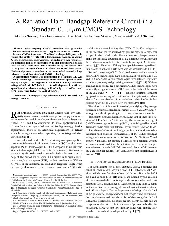 (PDF) A Radiation Hard Bandgap Reference Circuit in a Standard 0.13 ...